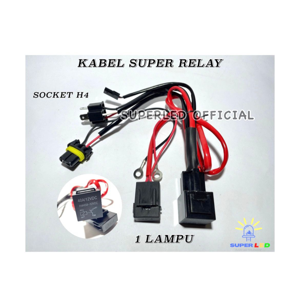 Jual Kabel Super Relay Set Lampu Biled Proyektor Relay Socket H4 input ...