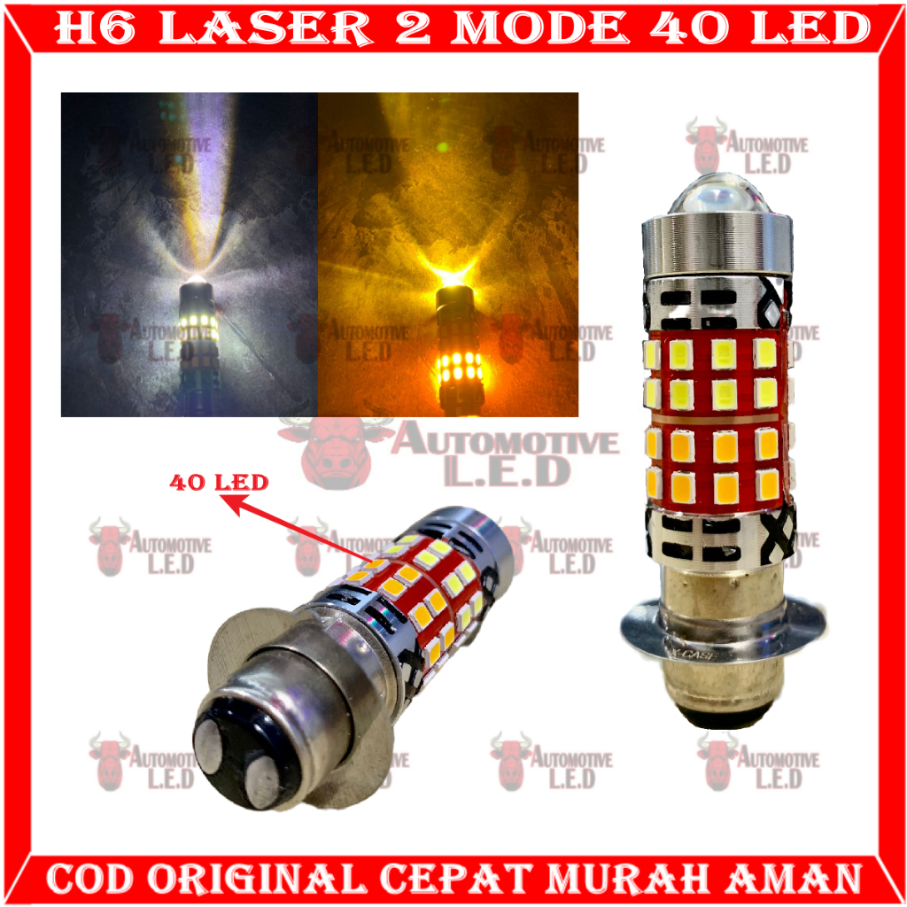 Jual LAMPU H6 LASER LS3 MONSTER LED MOTOR H6 LASER 2 WARNA | LED H6 LASER MOTOR UNIVERSAL ...