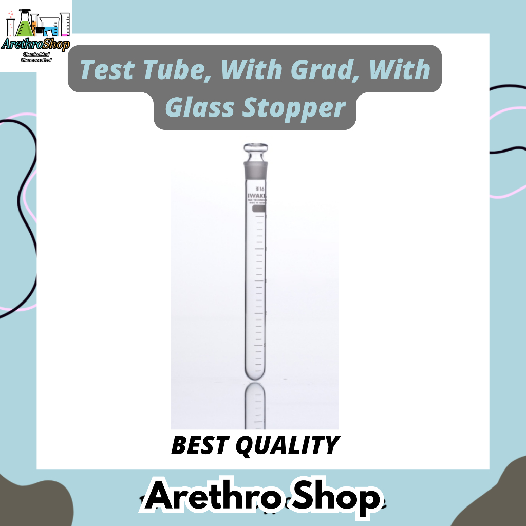 Jual TEST TUBE WITH GRAD WITH GLASS STOPPER ALL UKURAN IWAKI BEST ...