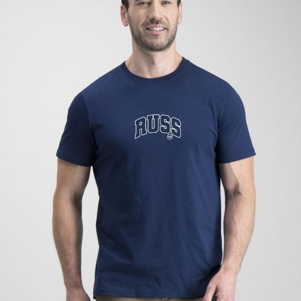 Jual Russ Tshirt Kaos Pria Navy - Russ Tshirt Kaos Pria Blocking Navy ...