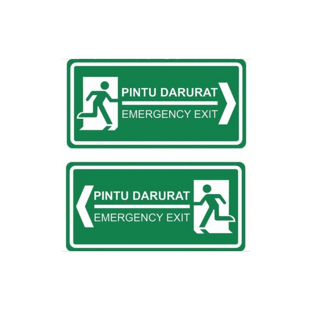Jual STIKER VINYL PINTU DARURAT/EMERGENCY EXIT UKURAN 15 X 30 CM - 30 x ...