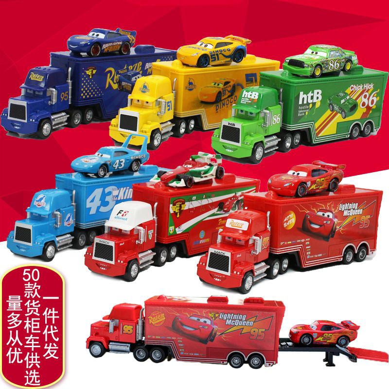 Jual Mobil mainan Diecast Karakter cars Mcqueen Mack Truck transporter ...