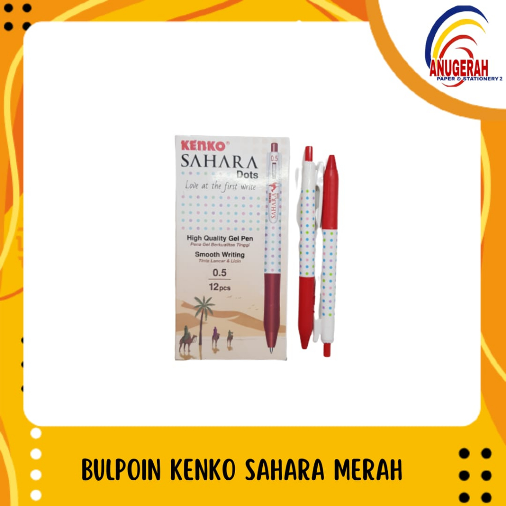 Jual BOLPOIN GEL KENKO SAHARA DOTS MERAH (PCS) | Shopee Indonesia