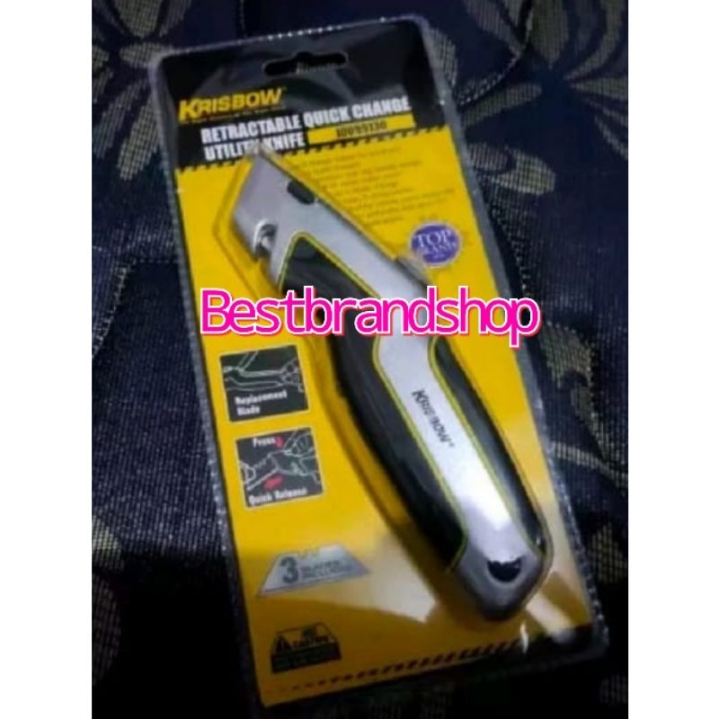 Jual KRISBOW CUTTER RETRACTABLE RETRACTABLE UTILITY KNIFE LRUKR1 ...