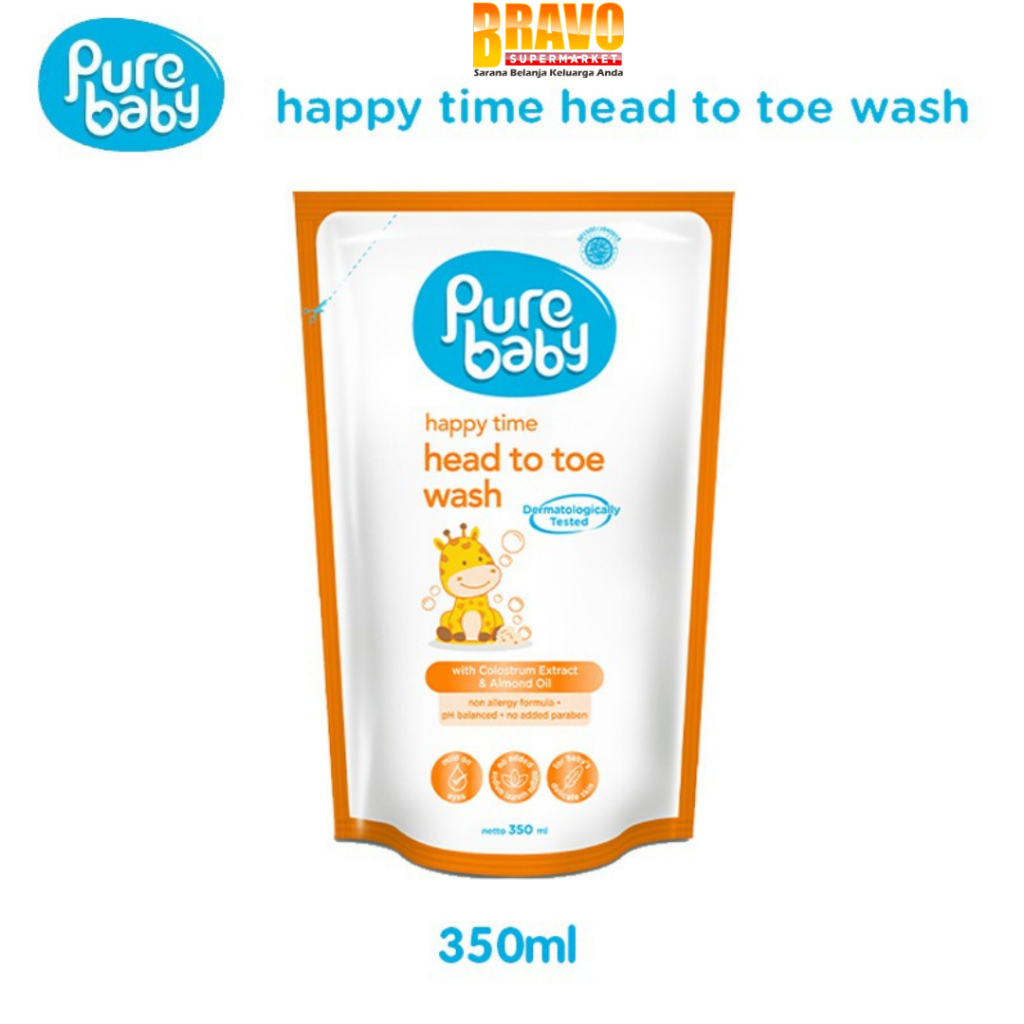 Jual Bravo Bojonegoro - Pure Baby Head To Toe Wash Refill 350ML | Shopee Indonesia
