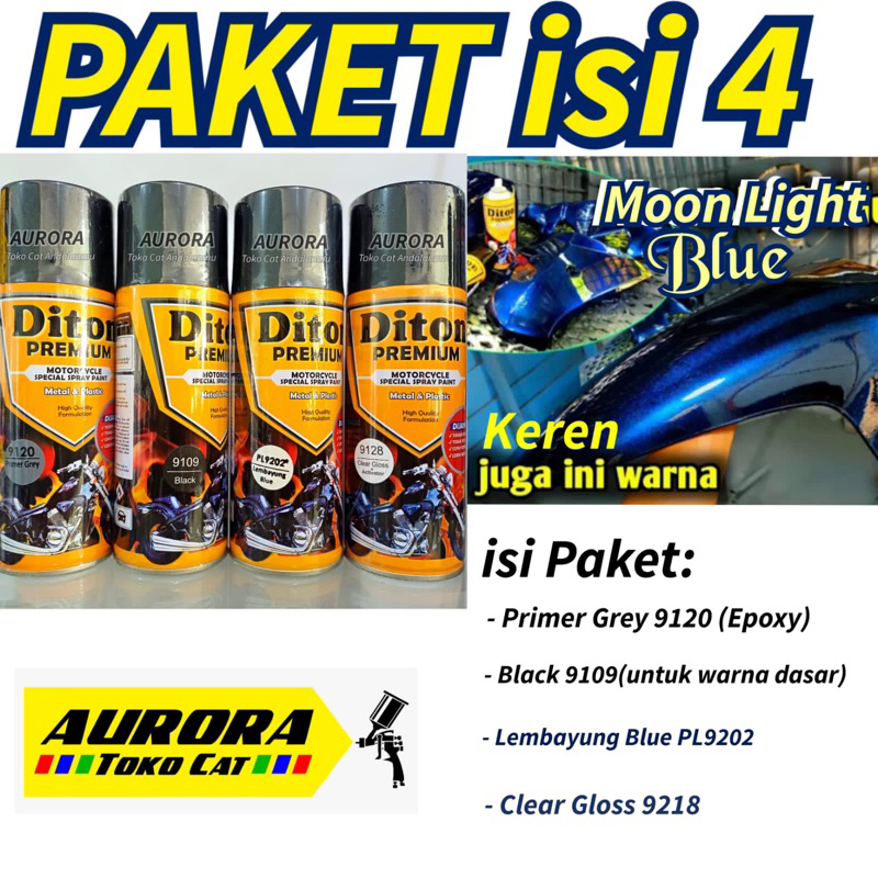 Jual PAKET LENGKAP Diton Premium Moonlight Blue - Hitam Lembayung Biru ...