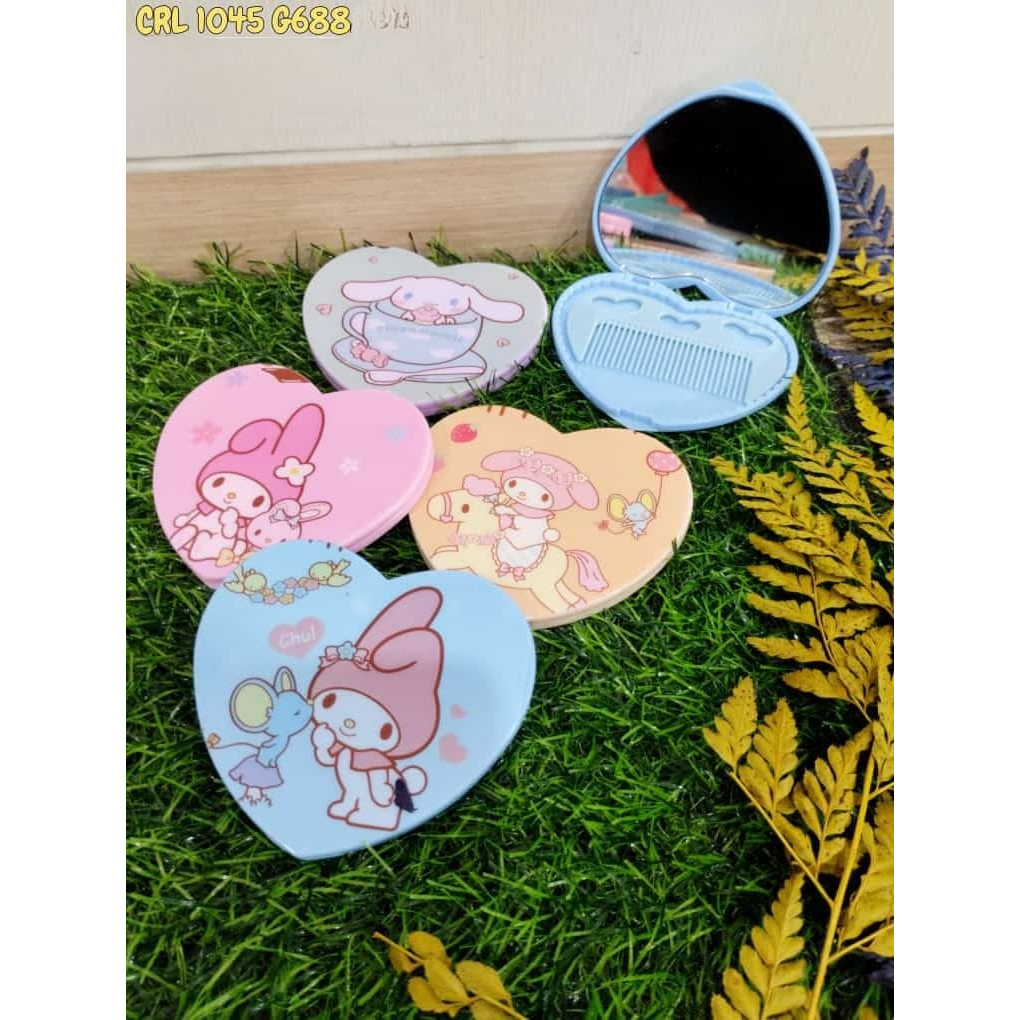 Jual Kaca Cermin Lipat Mini Aesthetic Dengan Sisir Portable Untuk Rias ...