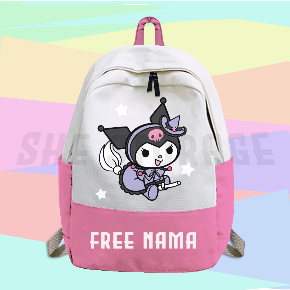 Jual TAS RANSEL ANAK TAS SEKOLAH ANAK TK SD KARAKTER KUROMI - FREE CETAK NAMA | Shopee Indonesia