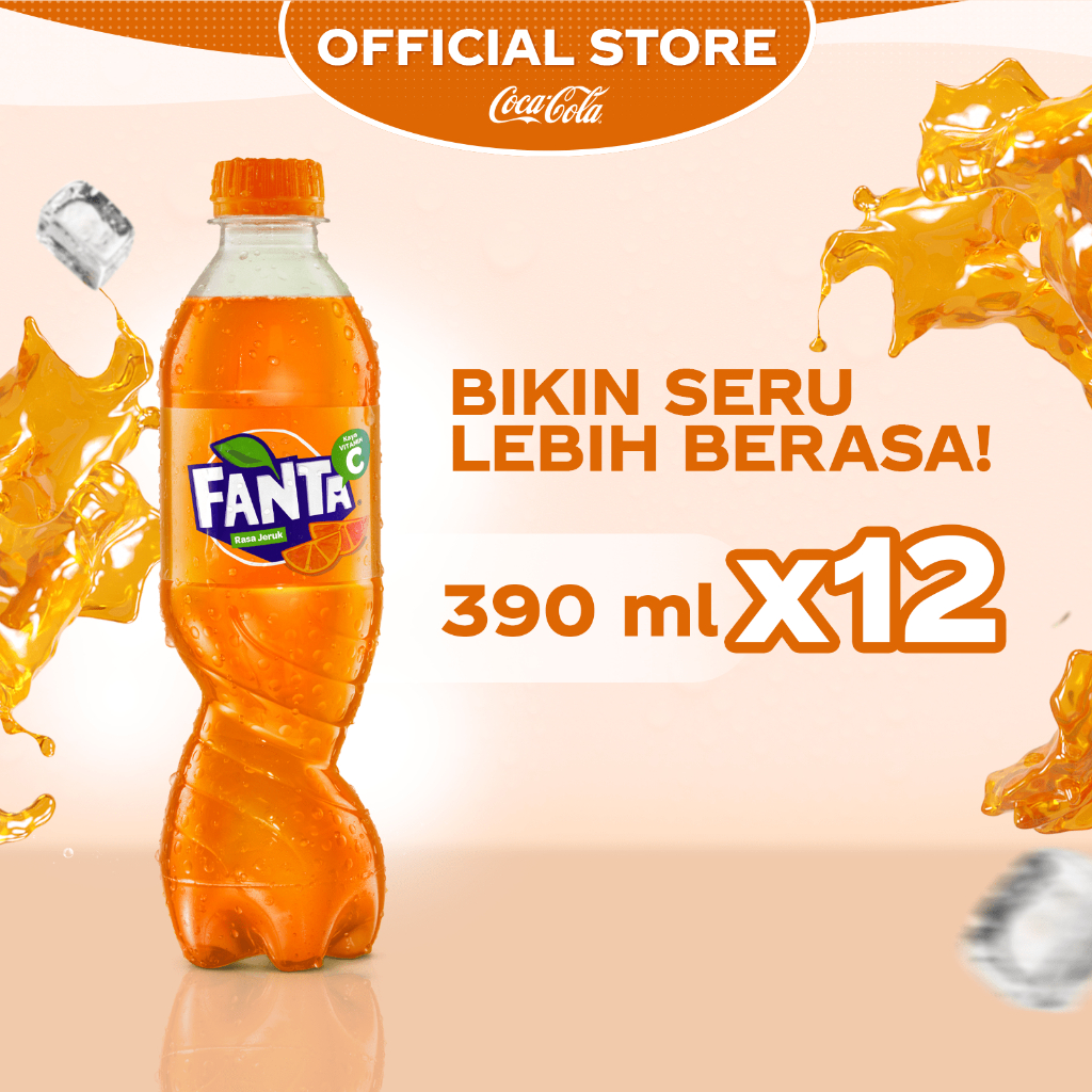 Jual Fanta Rasa Orange Jeruk Minuman Soda - Botol 390ml x 12pcs | Shopee Indonesia