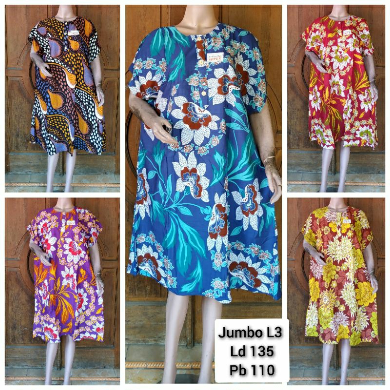 Jual Termurah Daster Jumbo Kencana Ungu L3 Busui Kancing Depan | Shopee ...