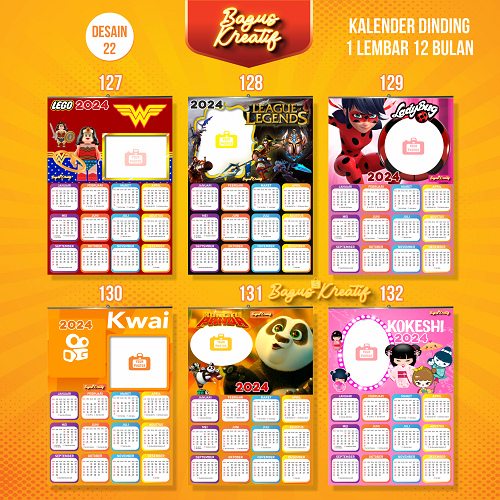 Jual CETAK KALENDER DINDING 2024, KERTAS TEBAL, FINISHING KLEM, BISA ...