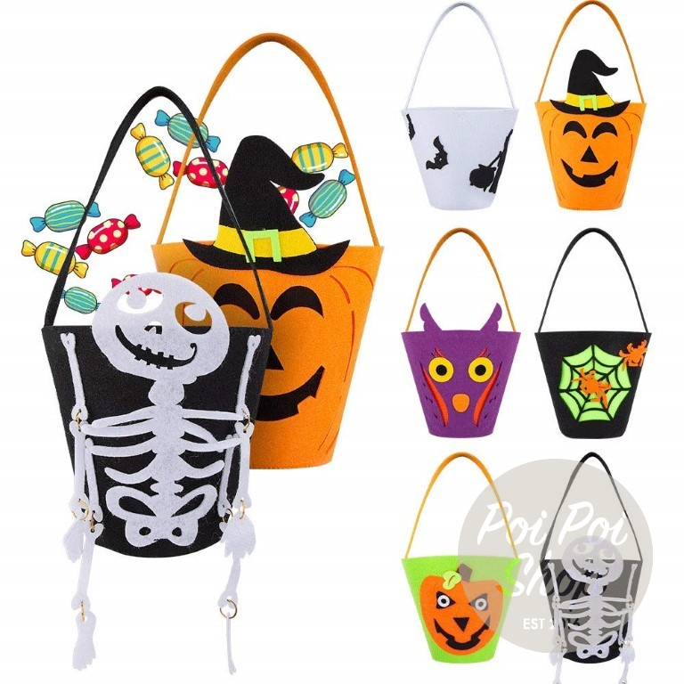 Jual Tas Permen Halloween Ember Flanel Skull Labu Kostum Trick Or Treat ...