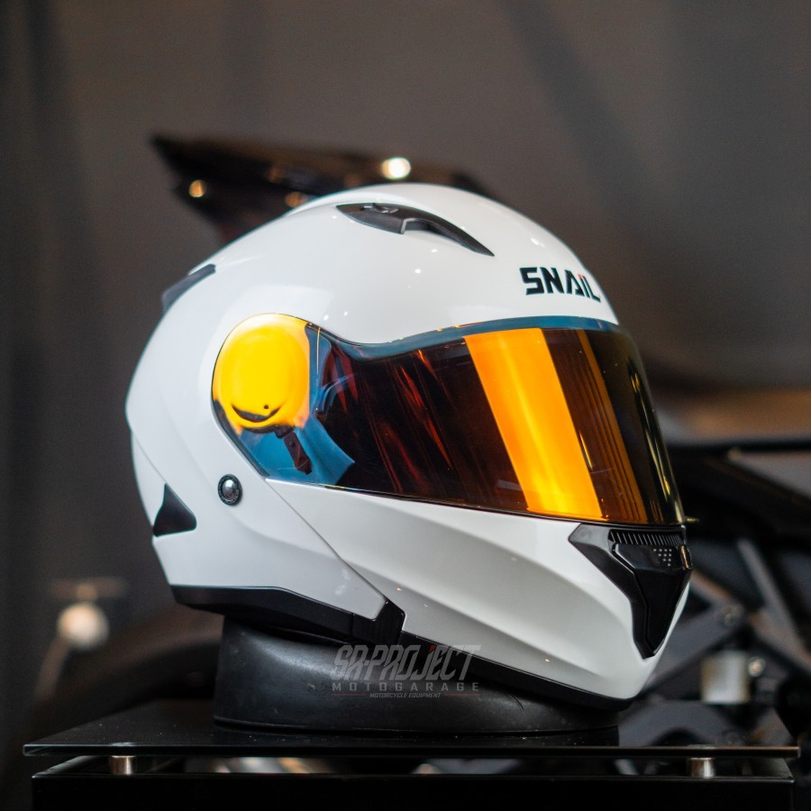 Jual Helm SNAIL M1 Modular white pearl | Shopee Indonesia