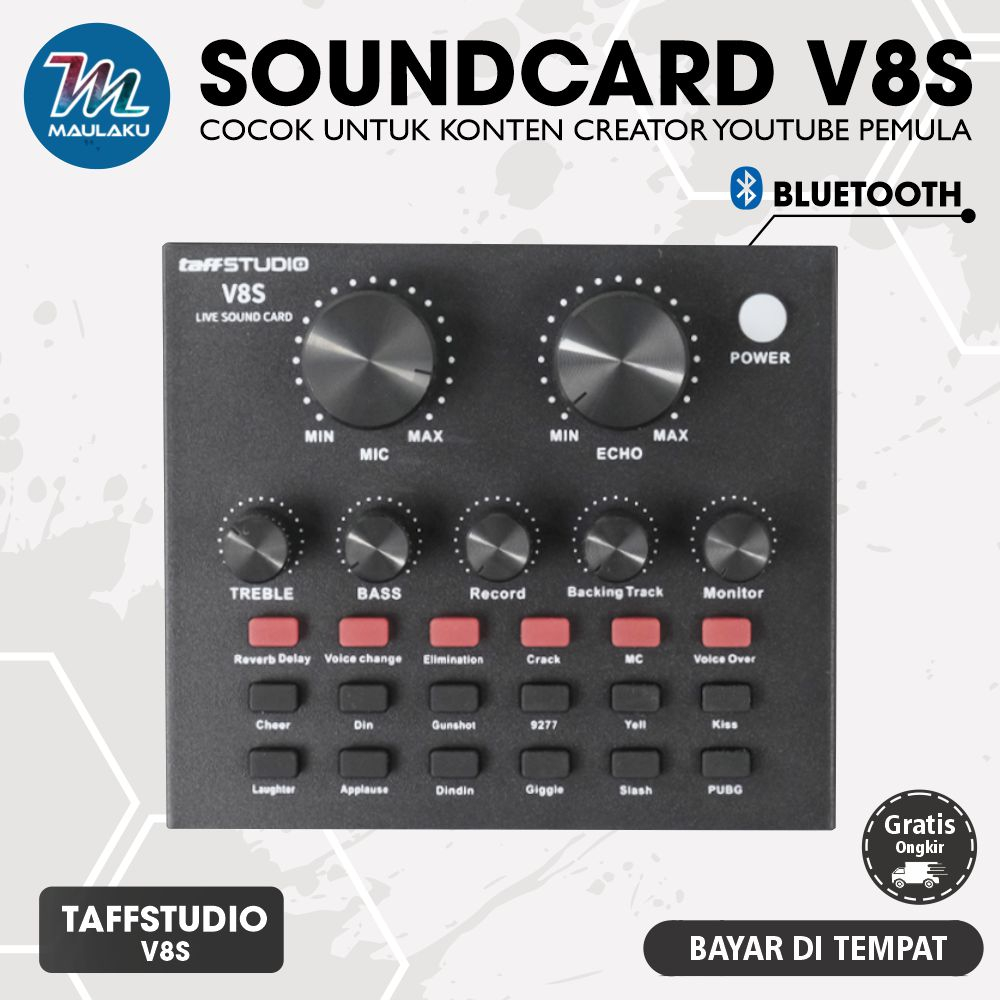 Jual Taffstudio Soundcard V8 Bluetooth Audio Mixer Sound Card Live Broadcast V8S | Shopee Indonesia