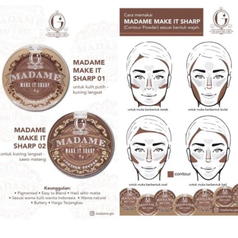 Jual (TERMURAH) MADAME GIE Make It Sharp Contour Powder - Madame Gie ...