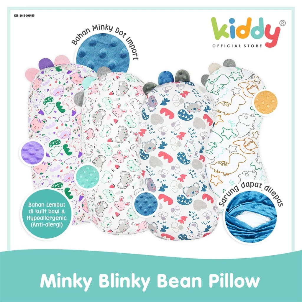Jual KIDDY Minky Blinky Bean Pillow Bantal Guling Peluk Bayi Bisa Bolak ...