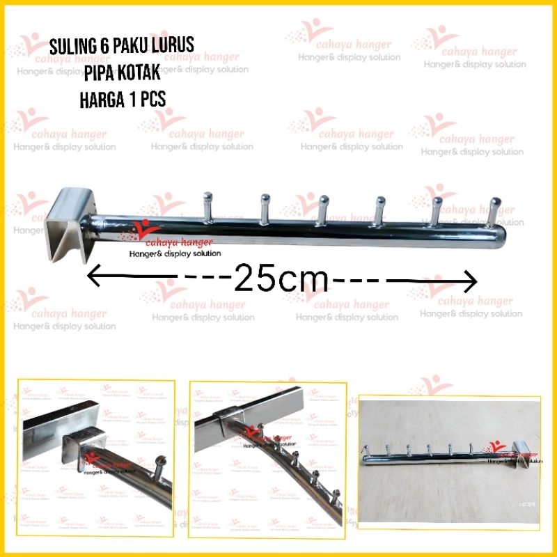 Jual hanger suling pipa kotak 6 paku LURUS hanger suling cantolan pipa ...