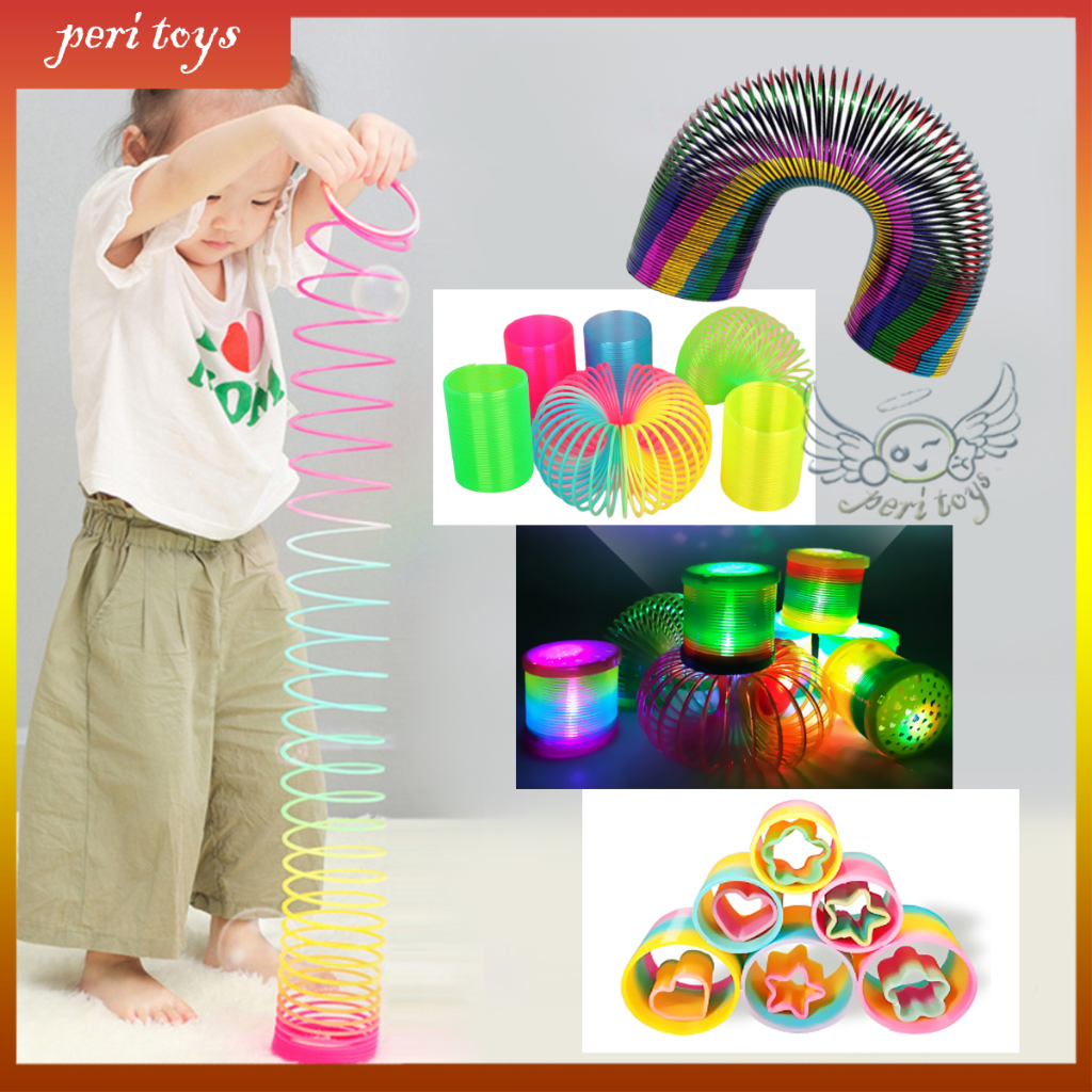 Jual Mainan per pegas pelangi Rainbow spring magic warna pelangi spring ...