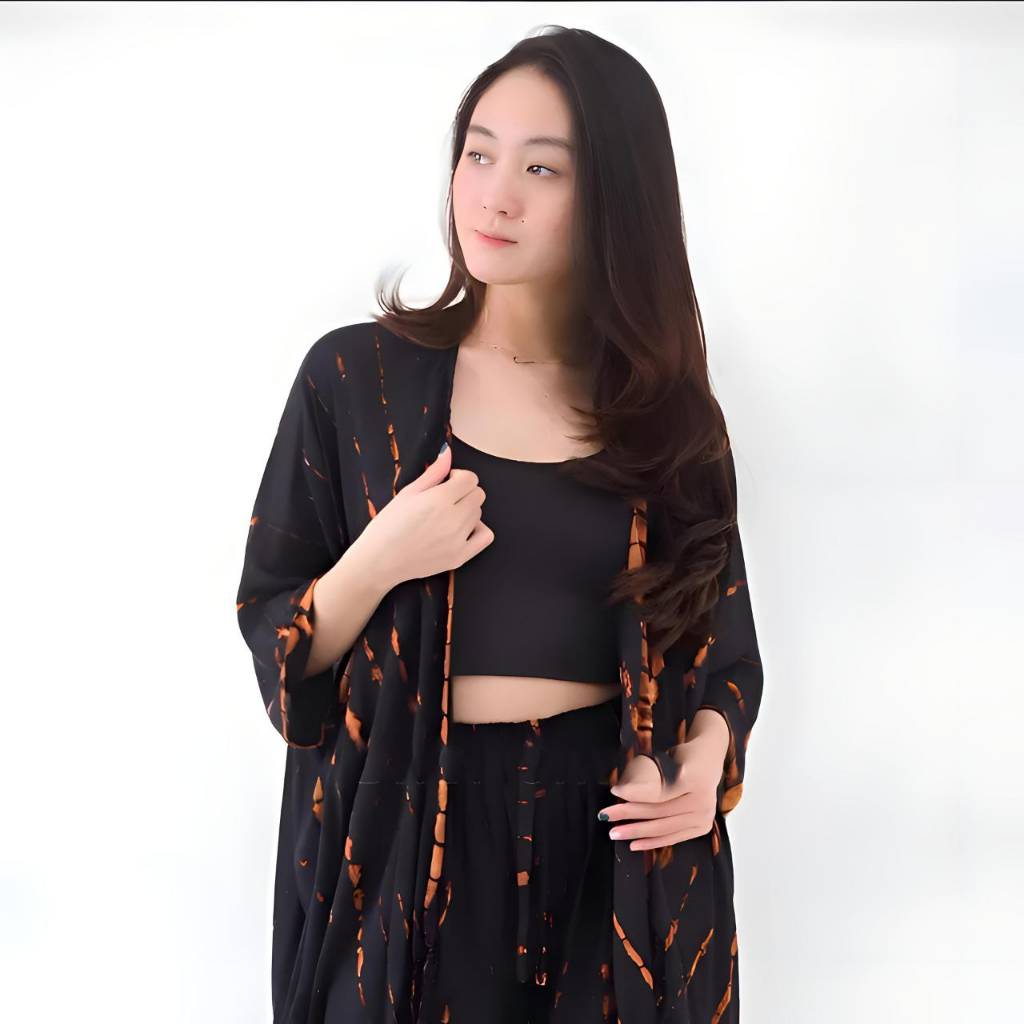 Jual ONE SET CARDIGAN TIEDYE CARDIGAN BALI OVERSIZE BAJU PANTAI ...