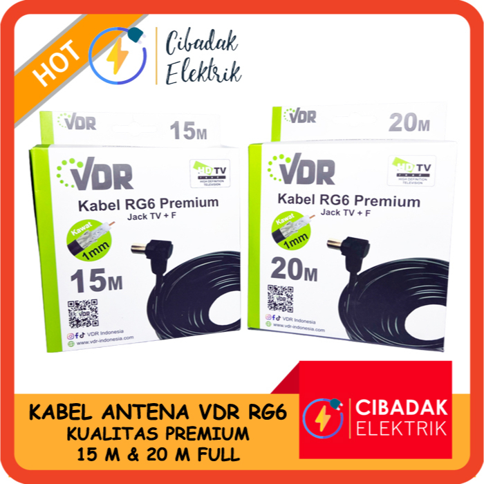 Jual Kabel Antena VDR + Jack TV F 20M / KABEL RG6 PREMIUM VDR PANJANG 20 METER / 15 METER FULL ...