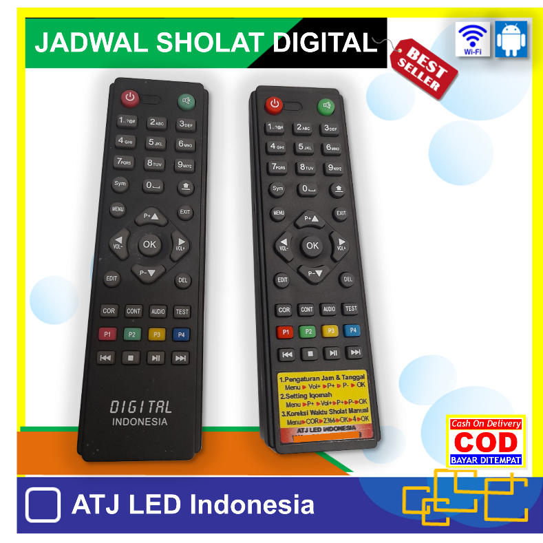 Jual Remote khusus jadwal sholat digital jam masjid adzan iqomah ...