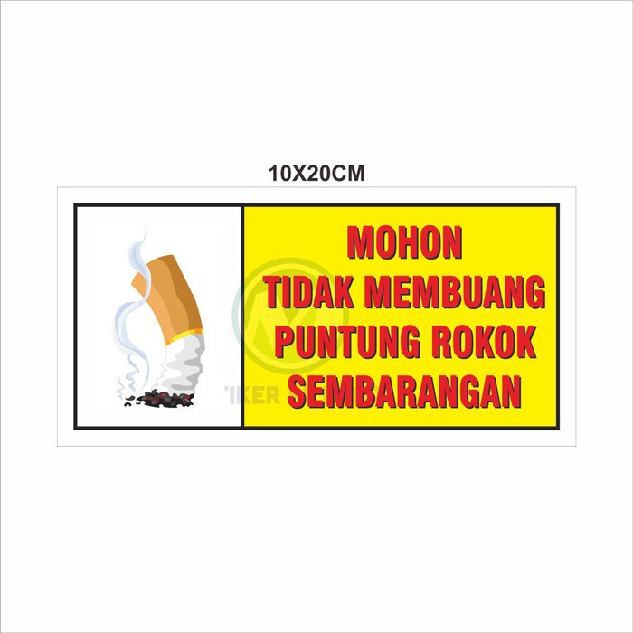 Jual STIKER VINYL MOHON TIDAK MEMBUANG PUTUNG ROKOK SEMBARANGAN ...