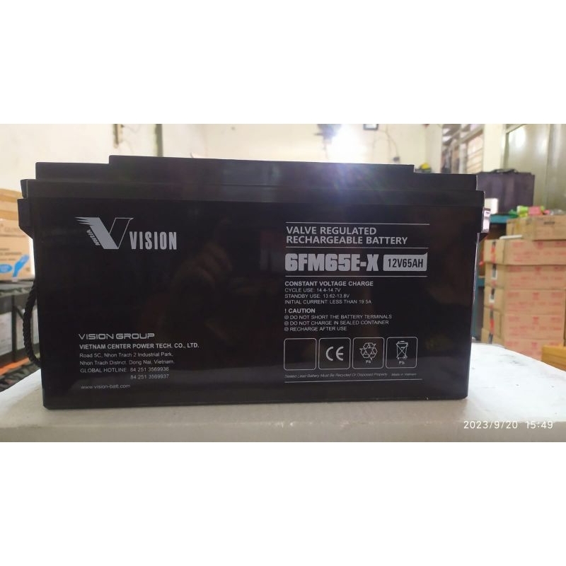 Jual BATTERY vrla merek vision 12v 65ah second | Shopee Indonesia