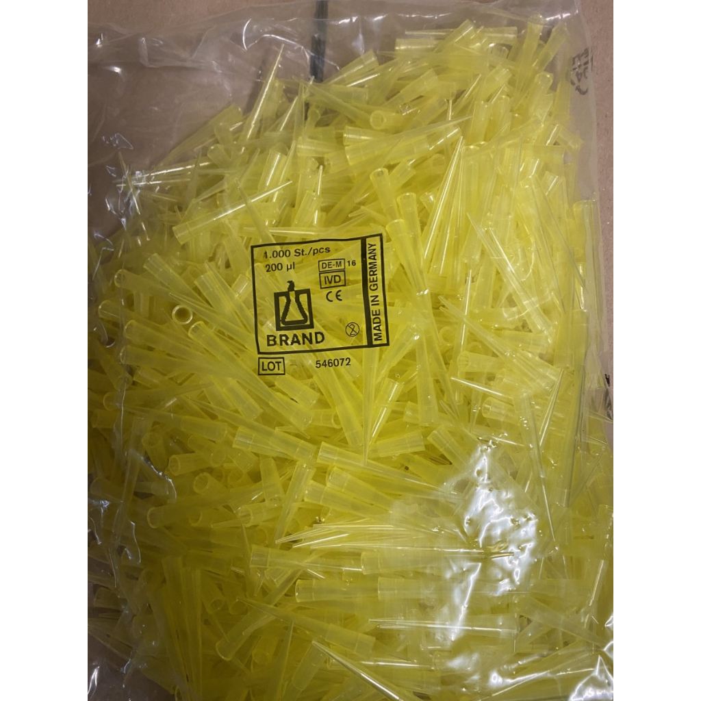 Jual Pipette tips yellow 200 ul merk BRAND made in Germany | Shopee ...