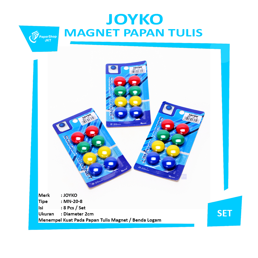 Jual JOYKO - Magnet MN-20-8 Papan Tulis Whiteboard Kulkas Bulat 2 cm ...