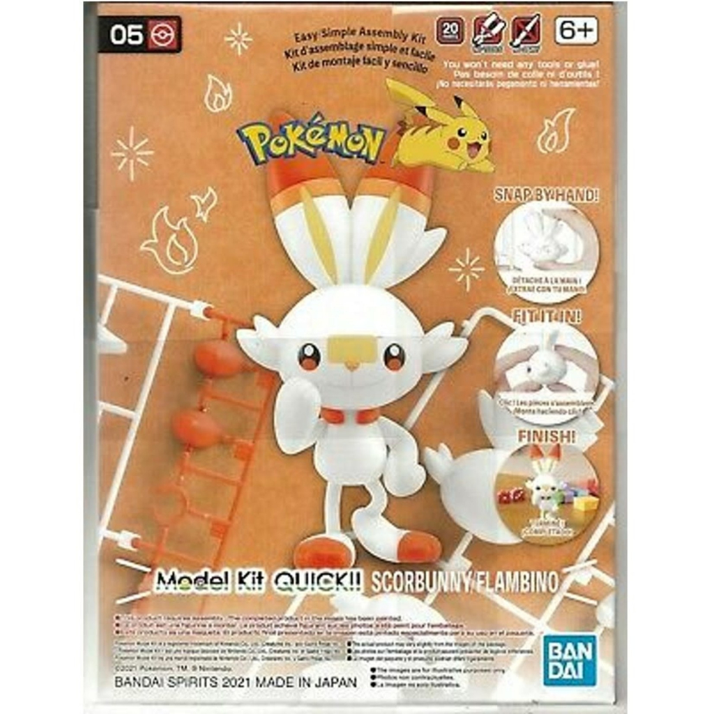 Jual PokePla Quick!! 05 Scorbunny Figure Pokemon Figure Scorbunny New ...