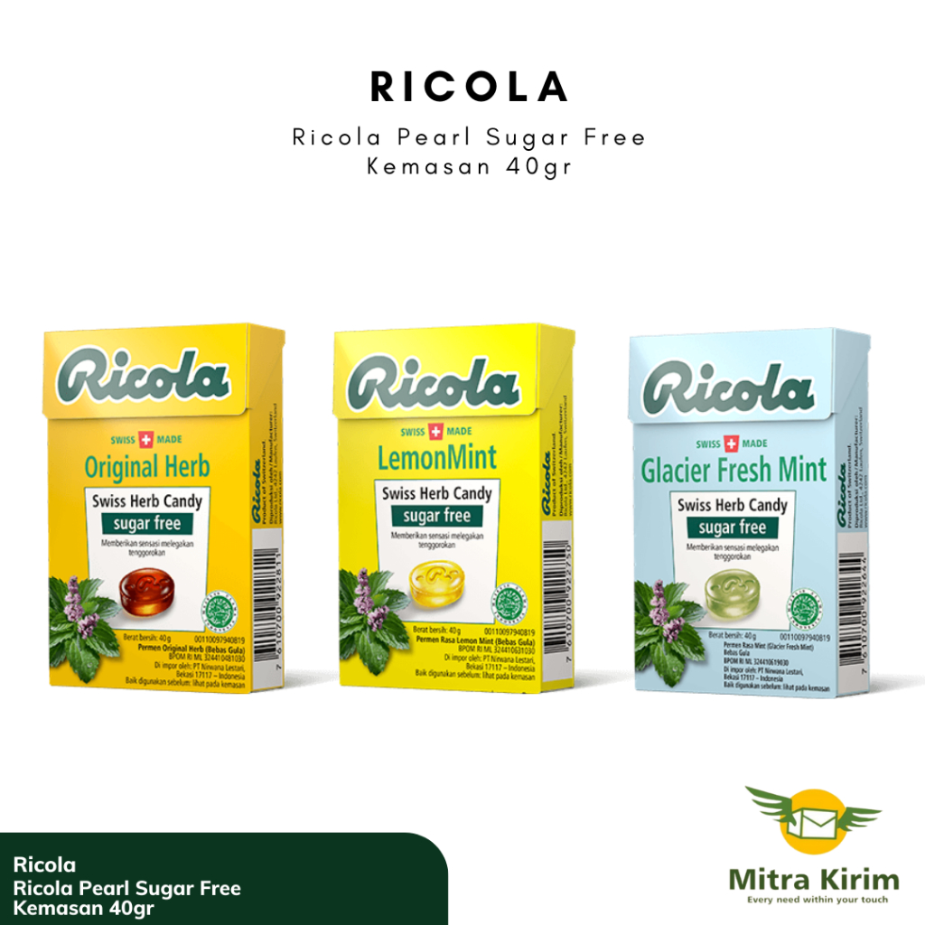 Jual Ricola Permen Swiss Herb/Lemon Mint/Glacier Fresh Mint 40gr | Shopee Indonesia