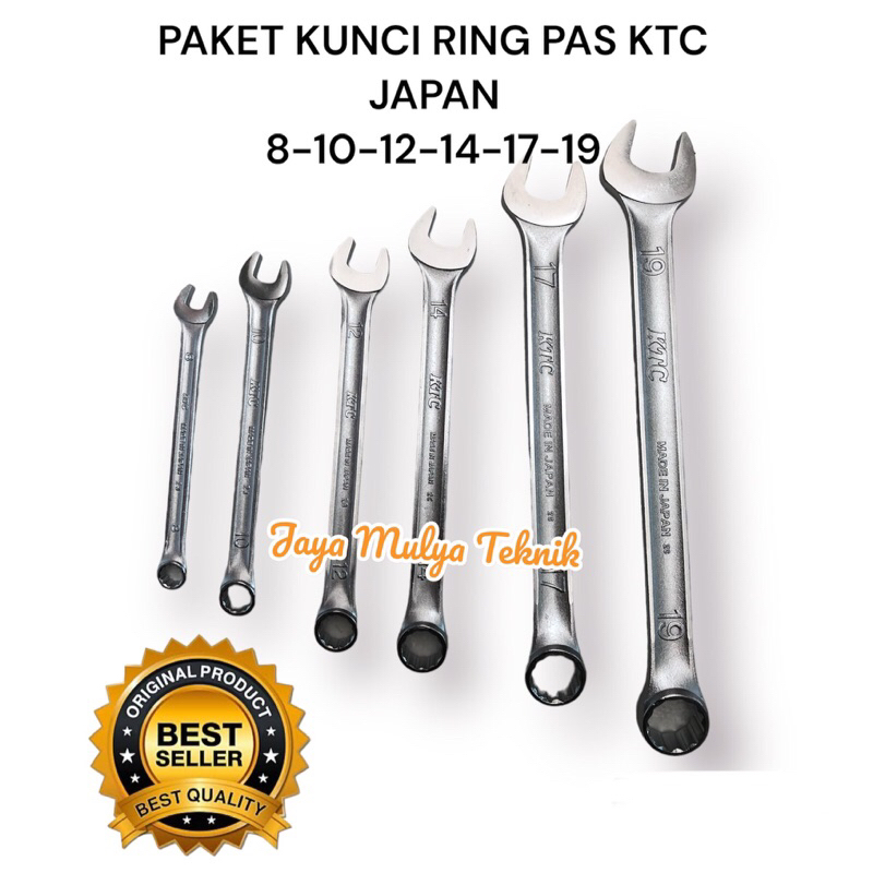 Jual KTC Paket Kunci Ring pas 8-10-12-14-17-19 / Kunci ring pas KTC Japan original / Alat ...