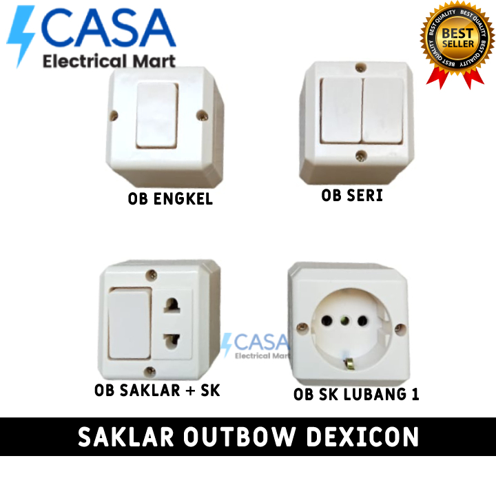 Jual Saklar Lampu OB Outbow Engkel / Seri / Stop Kontak Lubang 1 ...