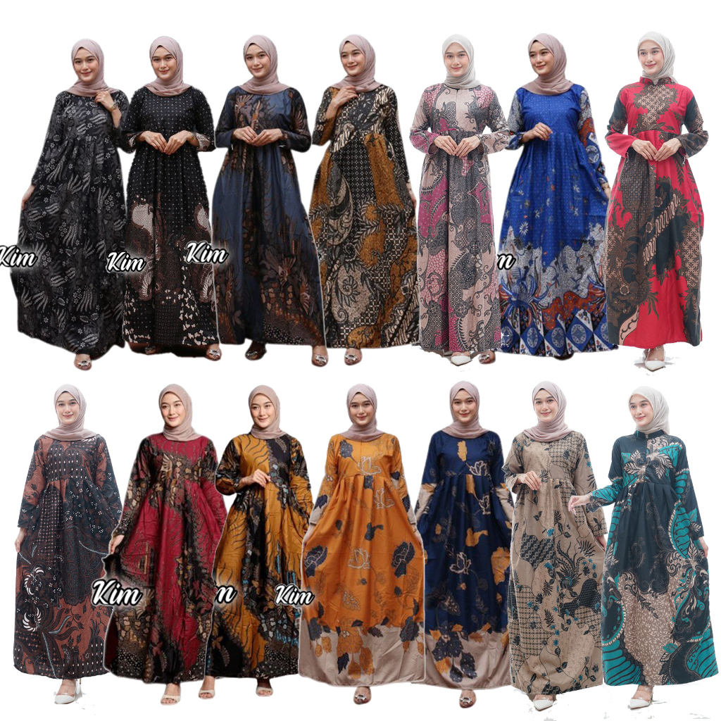 Jual Ready Jumbo - Gamis Batik Wanita Busui Terbaru - Dress Batik Katun ...