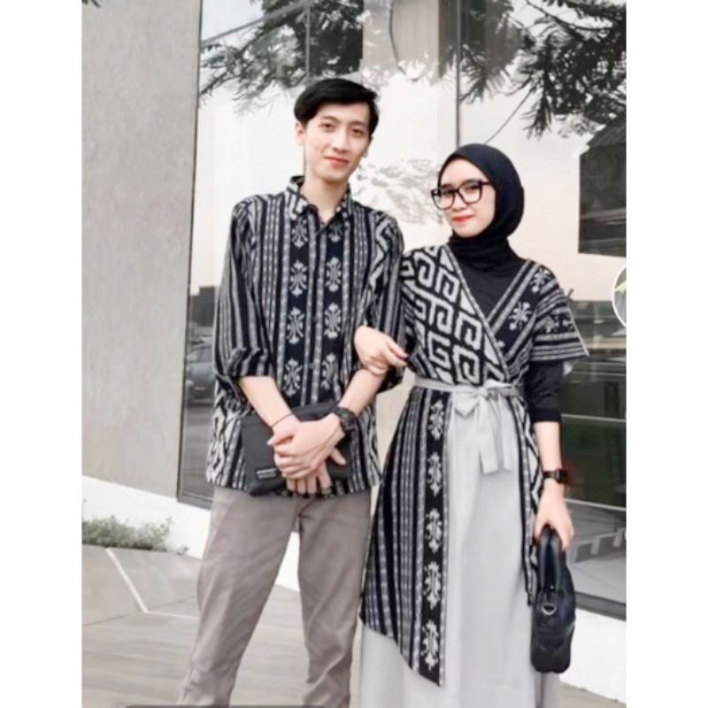 Jual baju tenun set couple aurora couple tenun sarimbit baju tenun ...