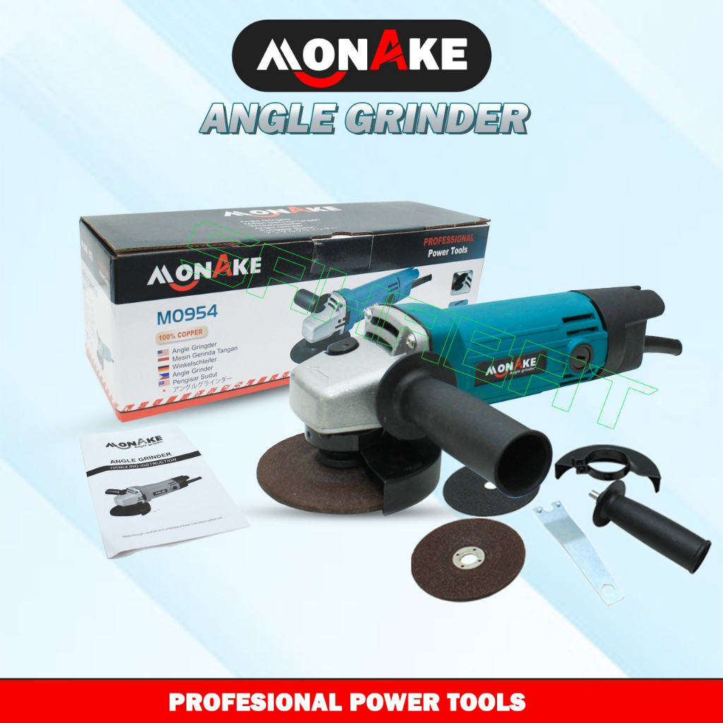Jual murah gerinda MONAKE 4inch angle grinder mesin gerinda tangan alus suara & getaranya ...