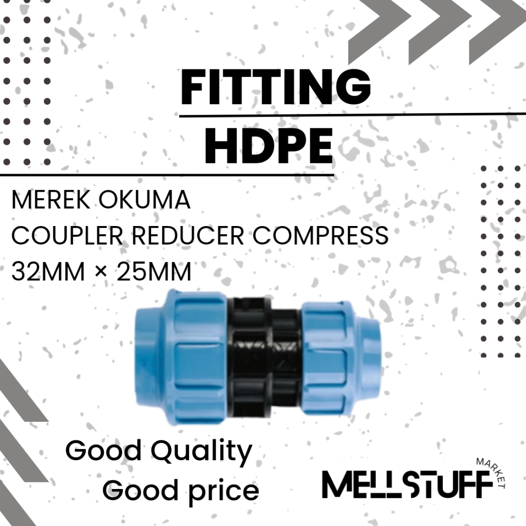 Jual Fitting HDPE Coupler Reducer Compress Merk OKUMA Ukuran 32 × 25 MM ...