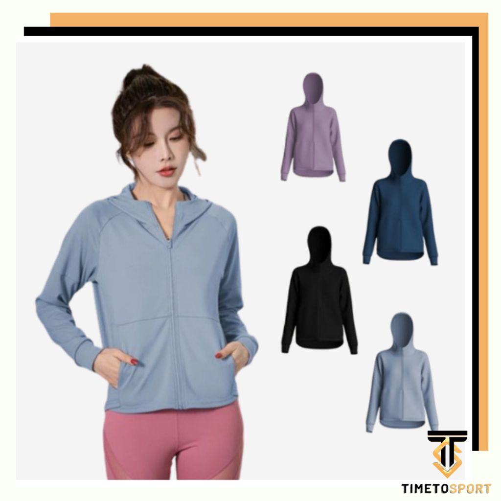 Jual TIMETOSPORT Jaket Wanita Hoodie Zipper Bahan Mesh Resleting Untuk ...