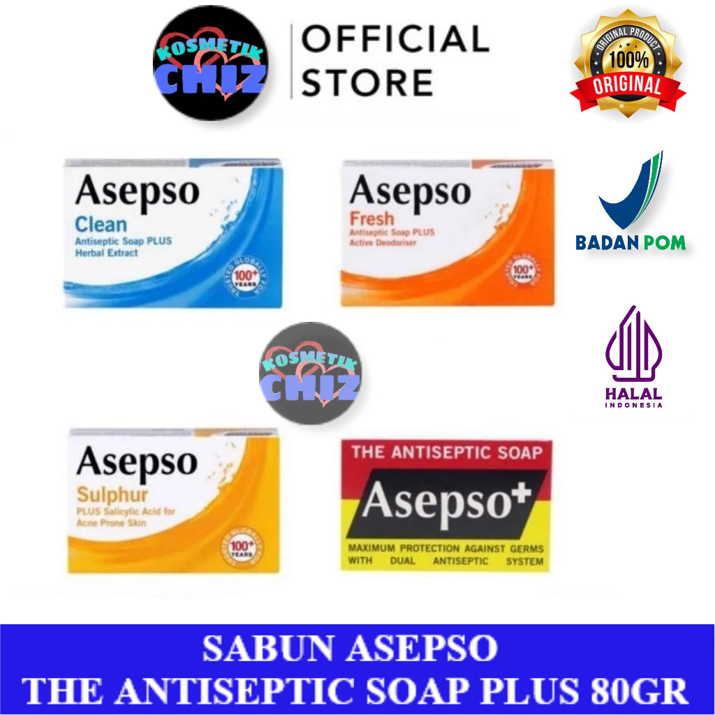 Jual ASEPSO+ The Antiseptic Soap Plus 80gr - Sabun Mandi Gatal Anti ...