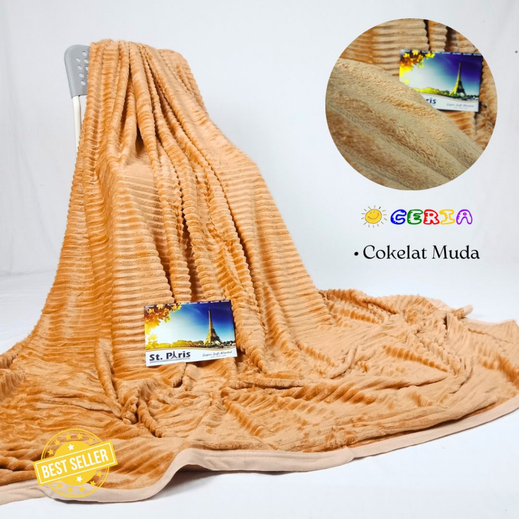 Jual Selimut Bulu Halus Lembut Dewasa Polos Hangat ST PARIS 180x200 Cm ...