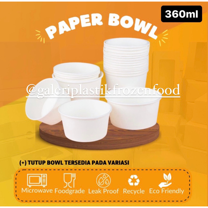Jual Paper Bowl Putih Polos 12oz 360ml 25 pcs ~ GALERI PLASTIK FROZEN ...