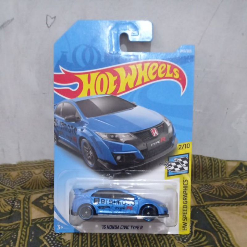 Jual hotwheels '16 honda civic type r bismoto biru | Shopee Indonesia
