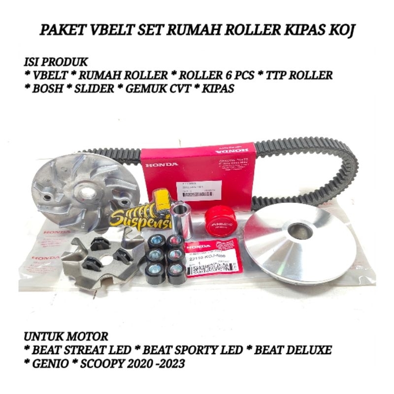 Jual PAKET RUMAH ROLLER SET KIPAS VBELT GENIO SCOOPY NEW RING 12 BEAT DELUXE NEW LED KOJ ...