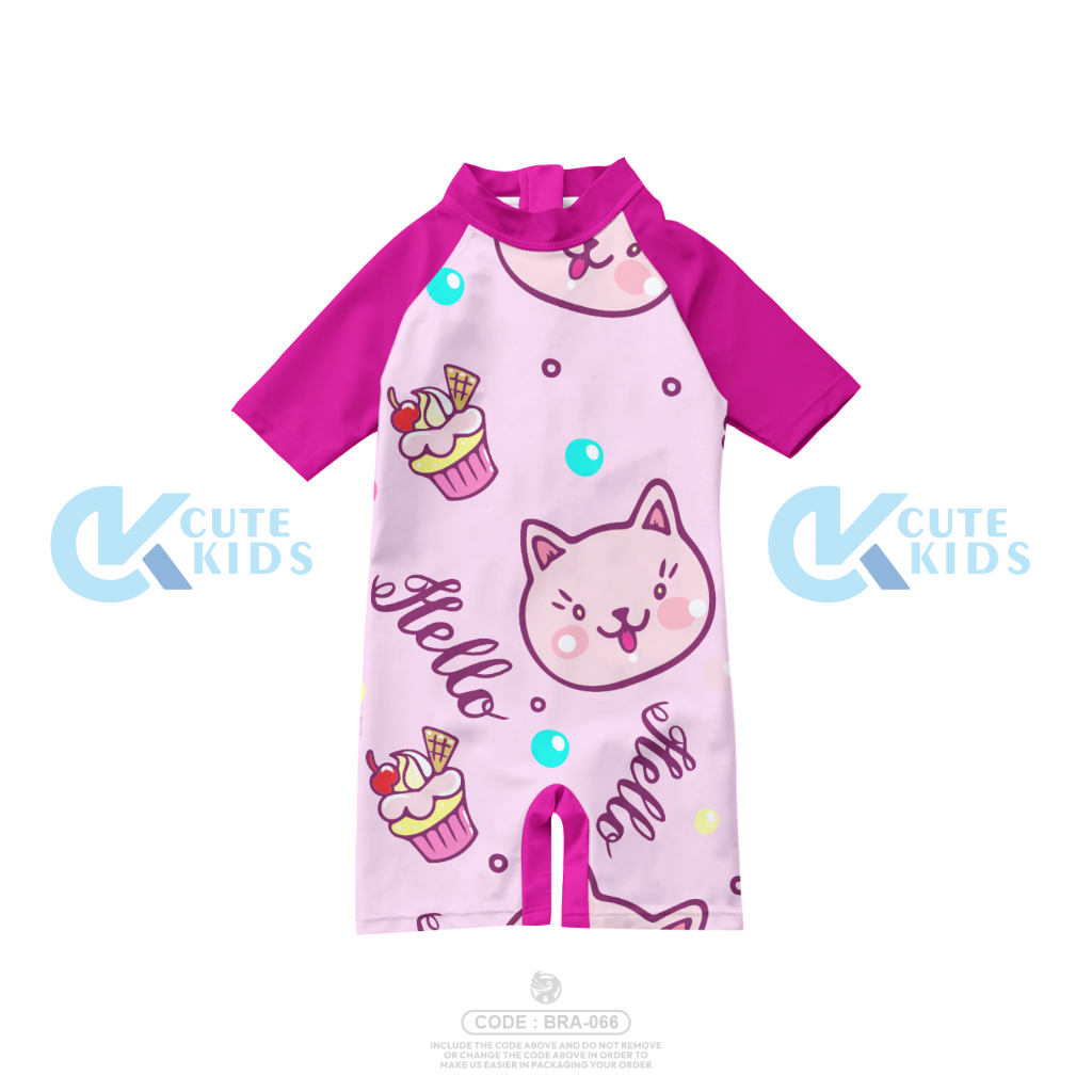 Jual 066 baju renang anak dan bayi perempuan motif kucing lucu terbaru ...