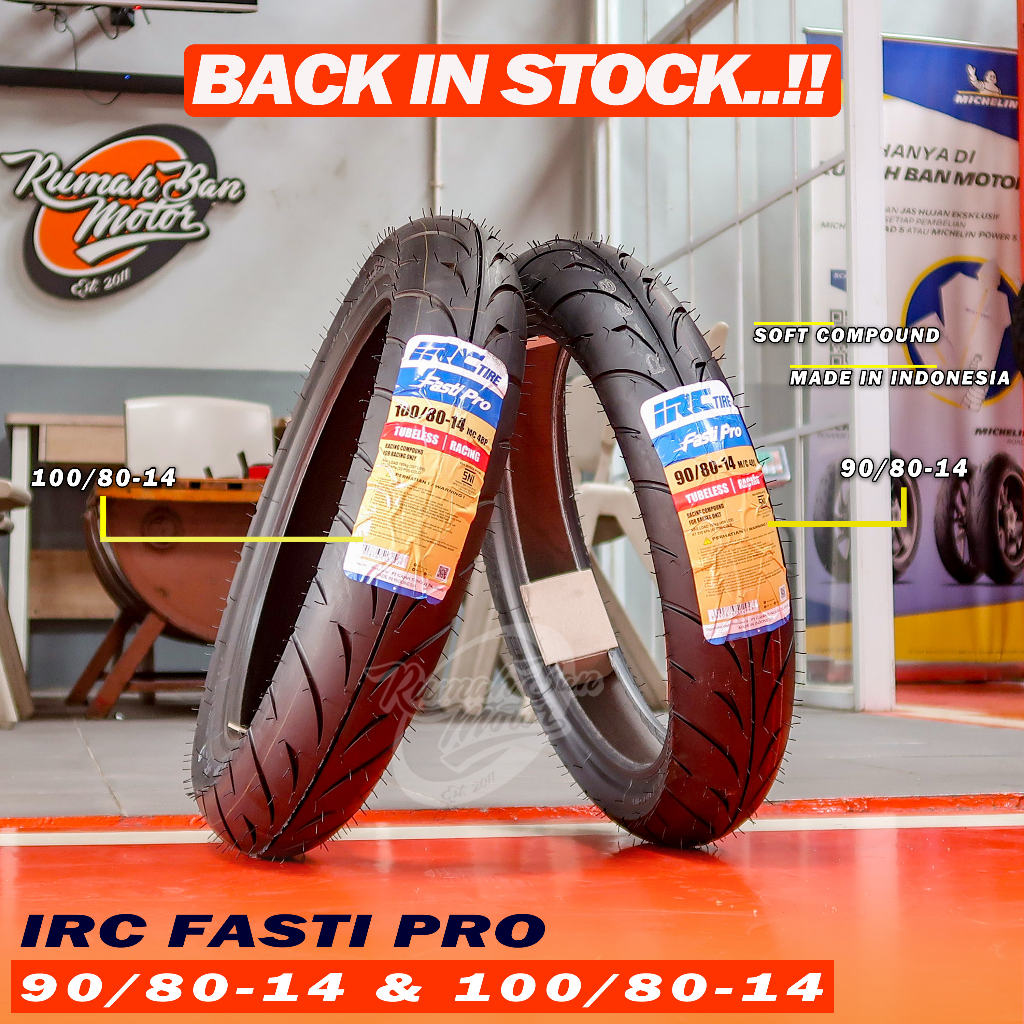 Jual IRC FASTI PRO 80/80-14 90/80-14 100/80-14 Ban Balap Tubeless Soft ...