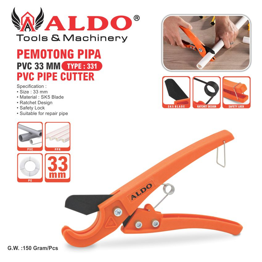 Jual PEMOTONG PIPA PVC 331 / GUNTING / ALAT POTONG PIPA PVC MERK ALDO ...