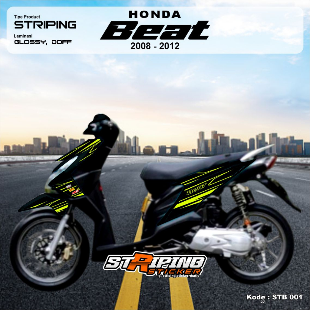 Jual Stiker decal Honda BEAT KARBU hitam desain custom | Shopee Indonesia