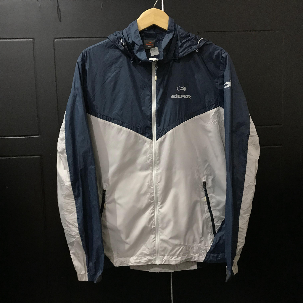 Jual jaket running parasut eider M navy | Shopee Indonesia