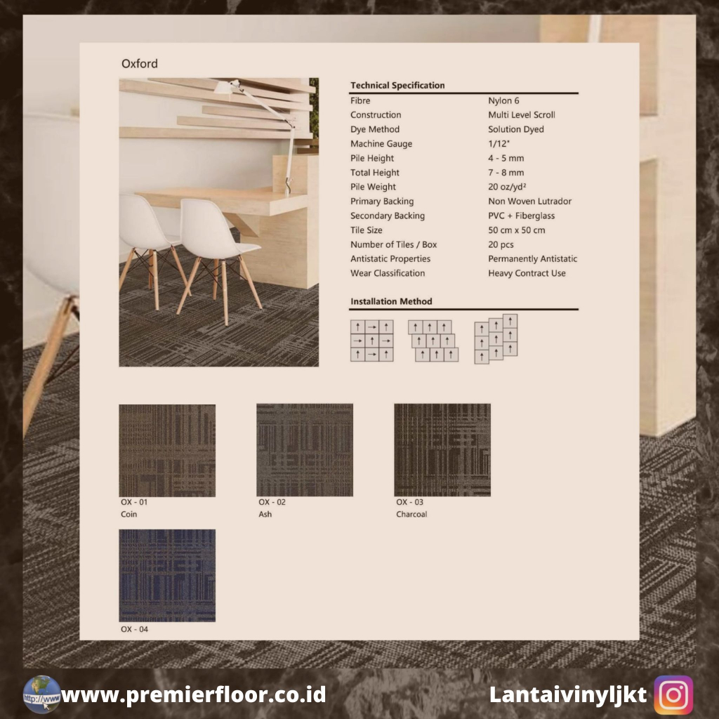 Jual Karpet Tile Oxford Tebal 8mm | Shopee Indonesia