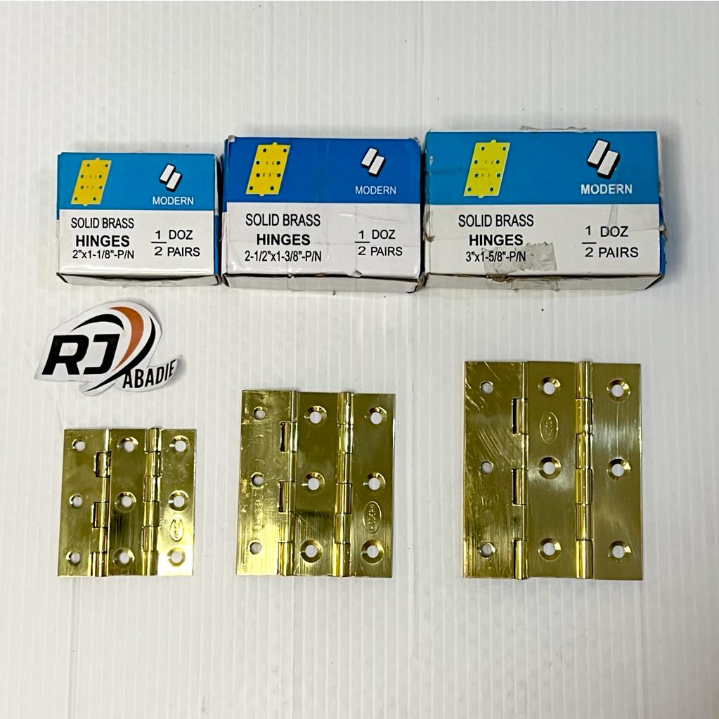 Jual [6SET/12PCS] Engsel Plat Tipis Kuningan Asli Solid Brass Hinges ...